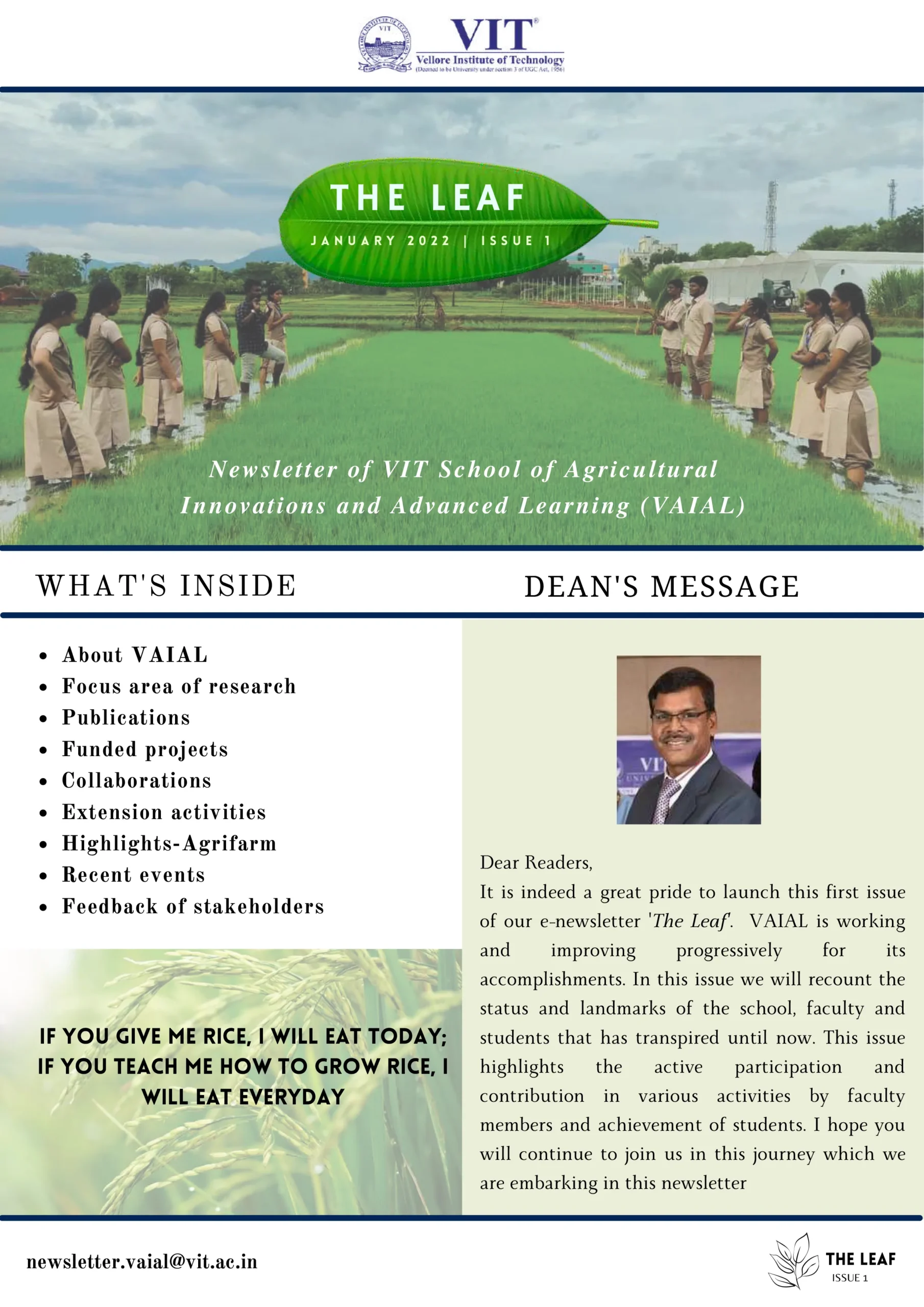 Newsletter-VAIAL - Vellore Institute of Technology